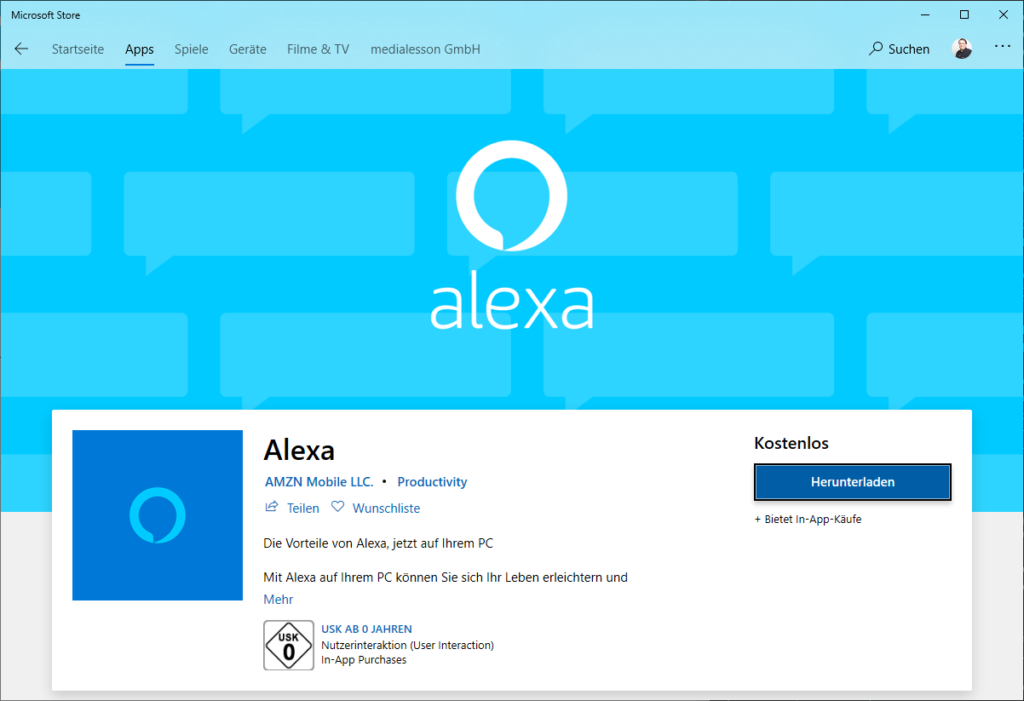 Alexa als App für den Desktop « tsjdevapps