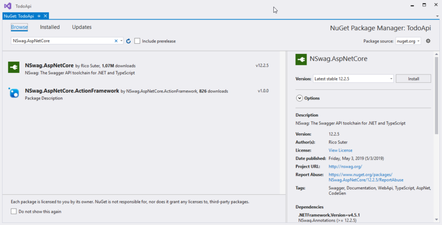 Swagger-Dokumentation für eigene API – tsjdevapps