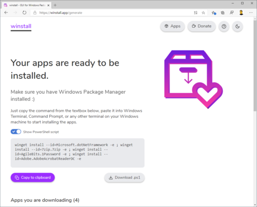 winstall.app - GUI für winget « tsjdevapps