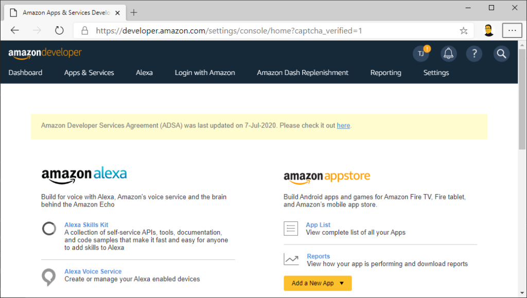 Alexa: Amazon Developer Account anlegen « tsjdevapps