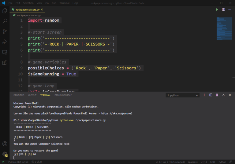 Rock, Paper, Scissors in Python « tsjdevapps