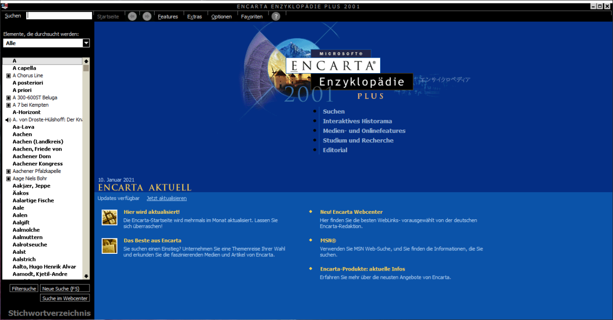 Back to the 80’s – Microsoft Encarta im Jahre 2020 « tsjdevapps