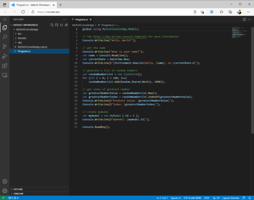 Visual Studio Code im Browser ausführen « tsjdevapps