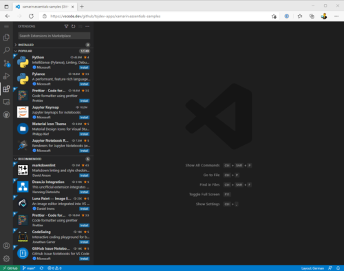 Visual Studio Code im Browser ausführen « tsjdevapps