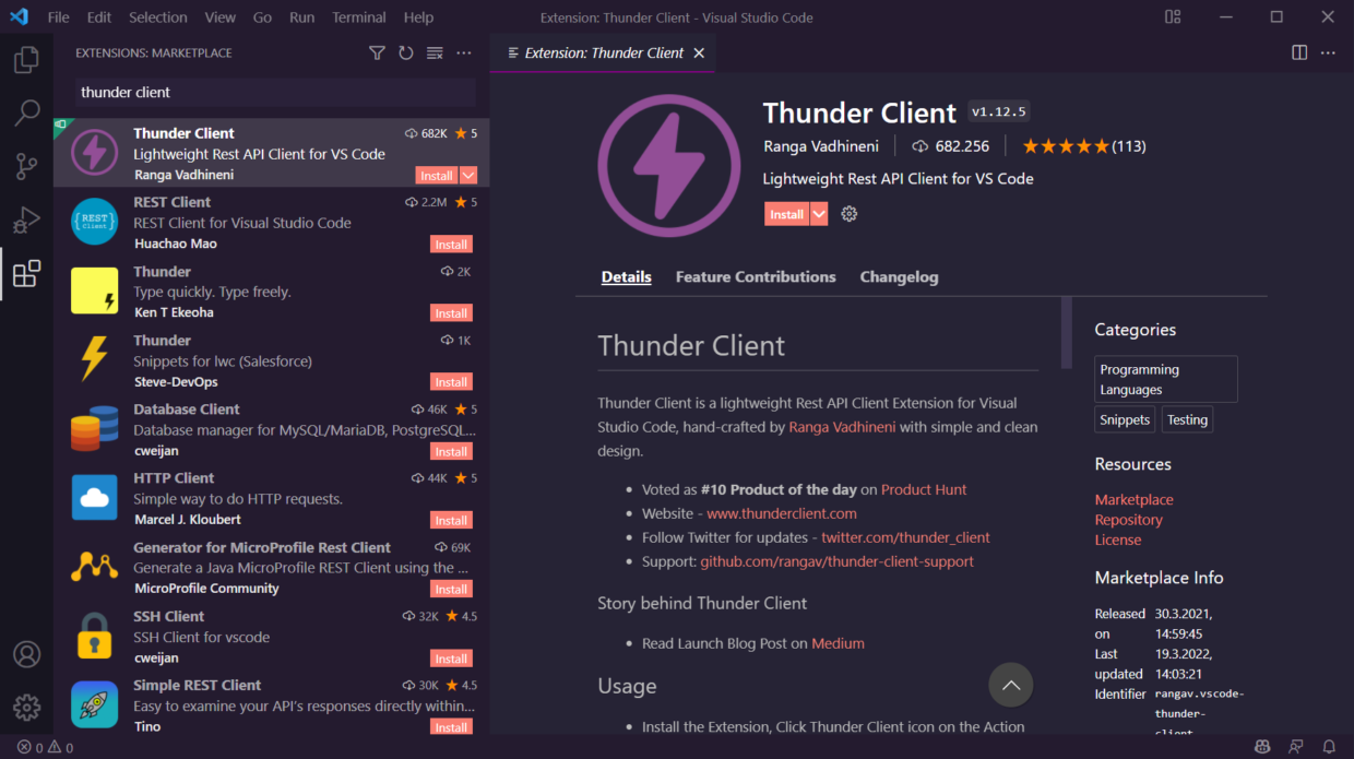 Thunder Client: HTTP Request direkt in Visual Studio Code « tsjdevapps