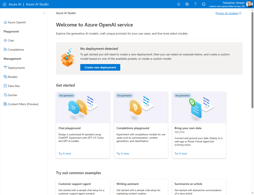 Azure Openai Verwenden Um Einen Copiloten Für Eigenen Daten Zu Erstellen Teil 1 Tsjdevapps