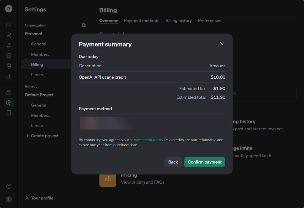 Einrichtung von OpenAI « tsjdevapps